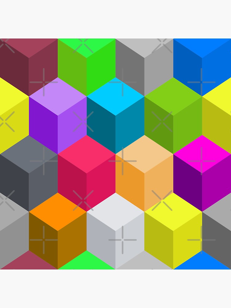 "Cubes" Sticker for Sale by Cute-Kingdom | Redbubble