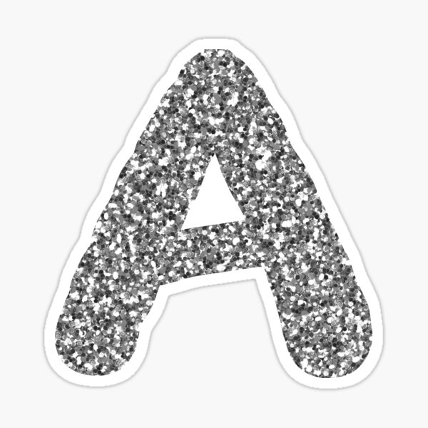 "Silver alphabet A" Sticker for Sale by -yukti- | Redbubble