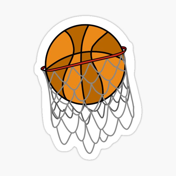 "Basketball and Net" Sticker for Sale by lulistickers | Redbubble