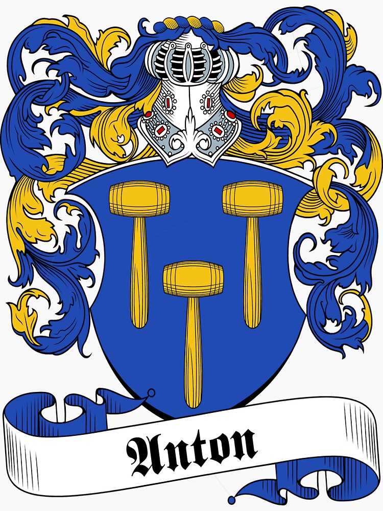 "Anton" Sticker for Sale by HaroldHeraldry | Redbubble