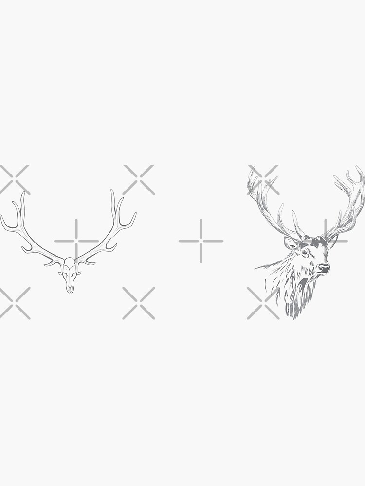 "Red Deer Stag Line Art" Sticker for Sale by CJAura | Redbubble