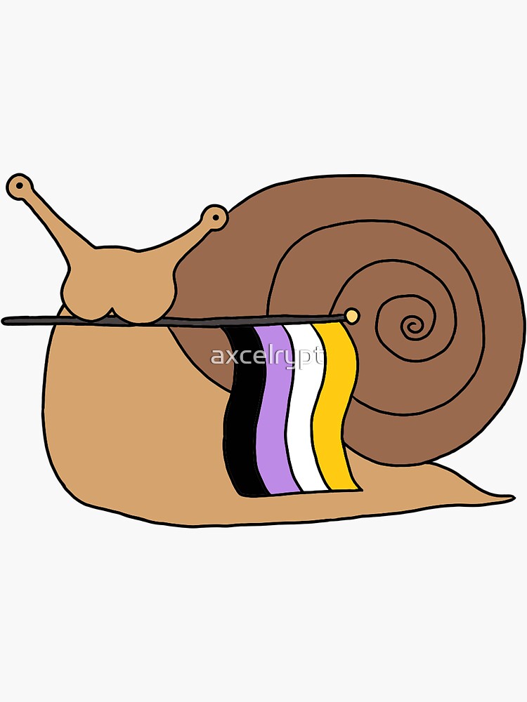 "Non-binary pride flag snail doodle" Sticker for Sale by axcelrypt ...