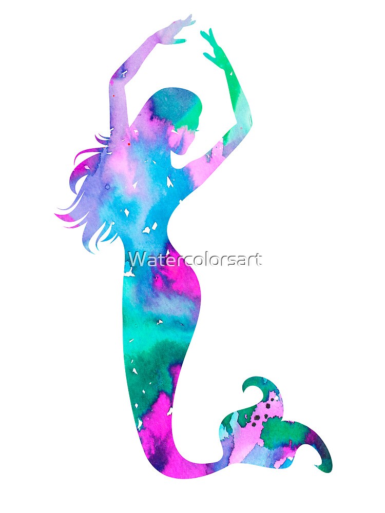 "Green Mermaid" Poster for Sale by Watercolorsart | Redbubble