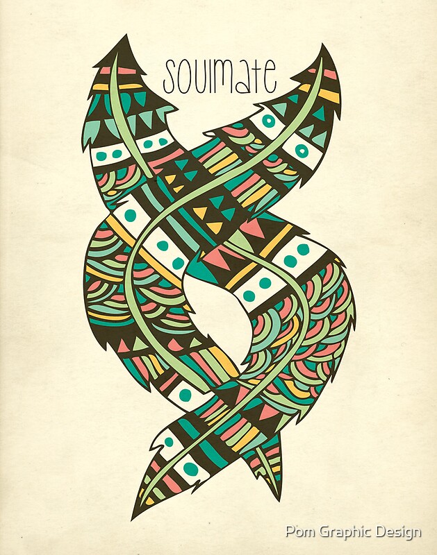 "Soul Mate Feathers" by Pom Graphic Design | Redbubble