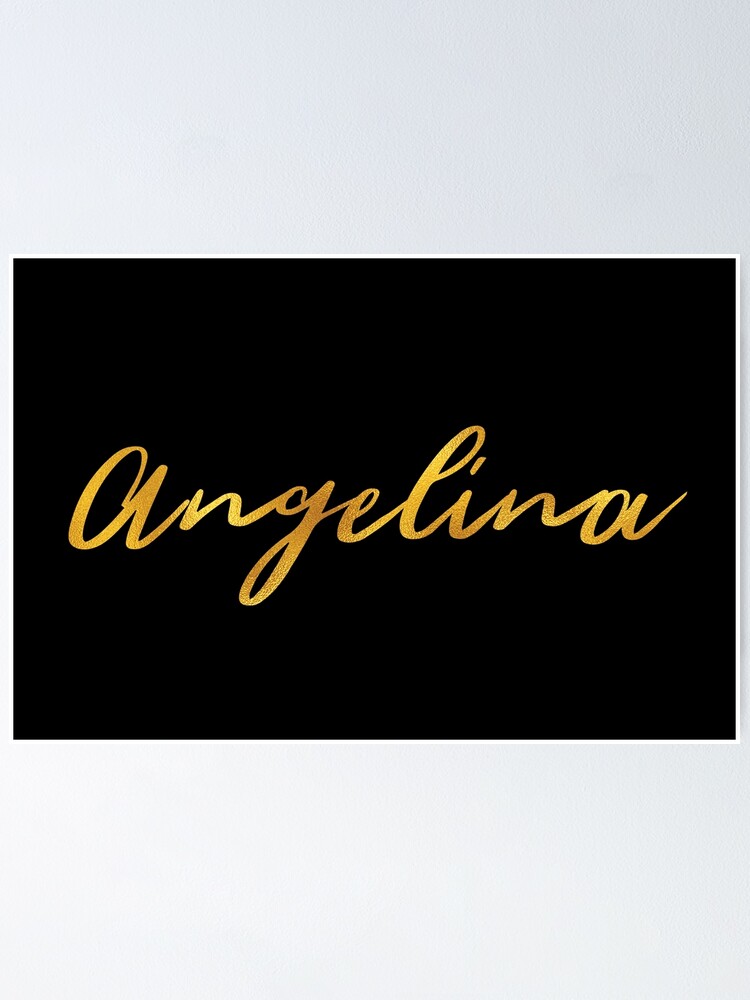"Angelina Name Hand Lettering in Gold Letters" Poster by PixelOnFire ...