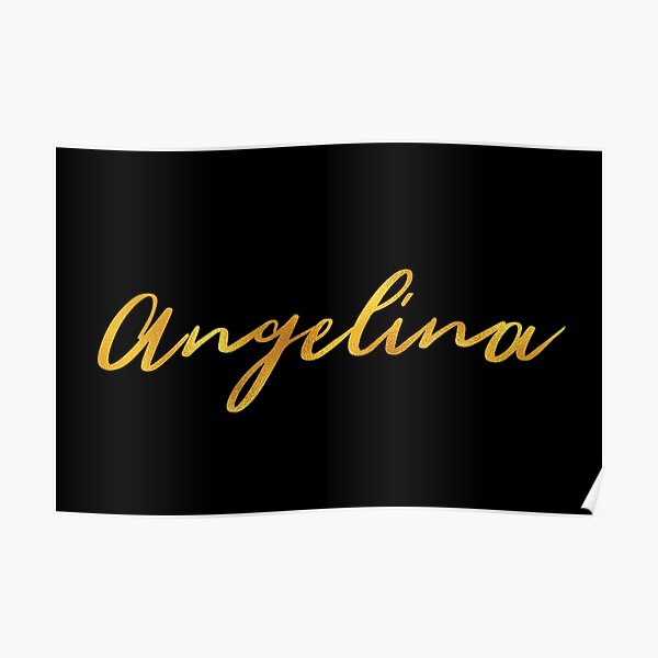 "Angelina Name Hand Lettering in Gold Letters" Poster by PixelOnFire ...