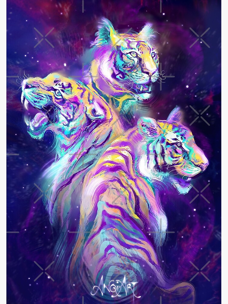 "Galactic Tigers" Poster by Anqi-Art | Redbubble
