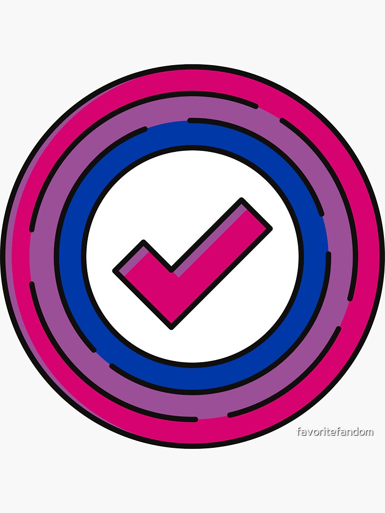 "Bi checkmark. Sticker / hoodie / notebook / pin / etc" Sticker for ...