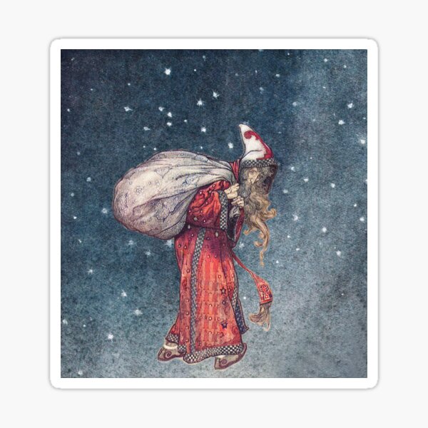 "Arthur Rackham: Santa Claus" Sticker for Sale by Dreamflight | Redbubble