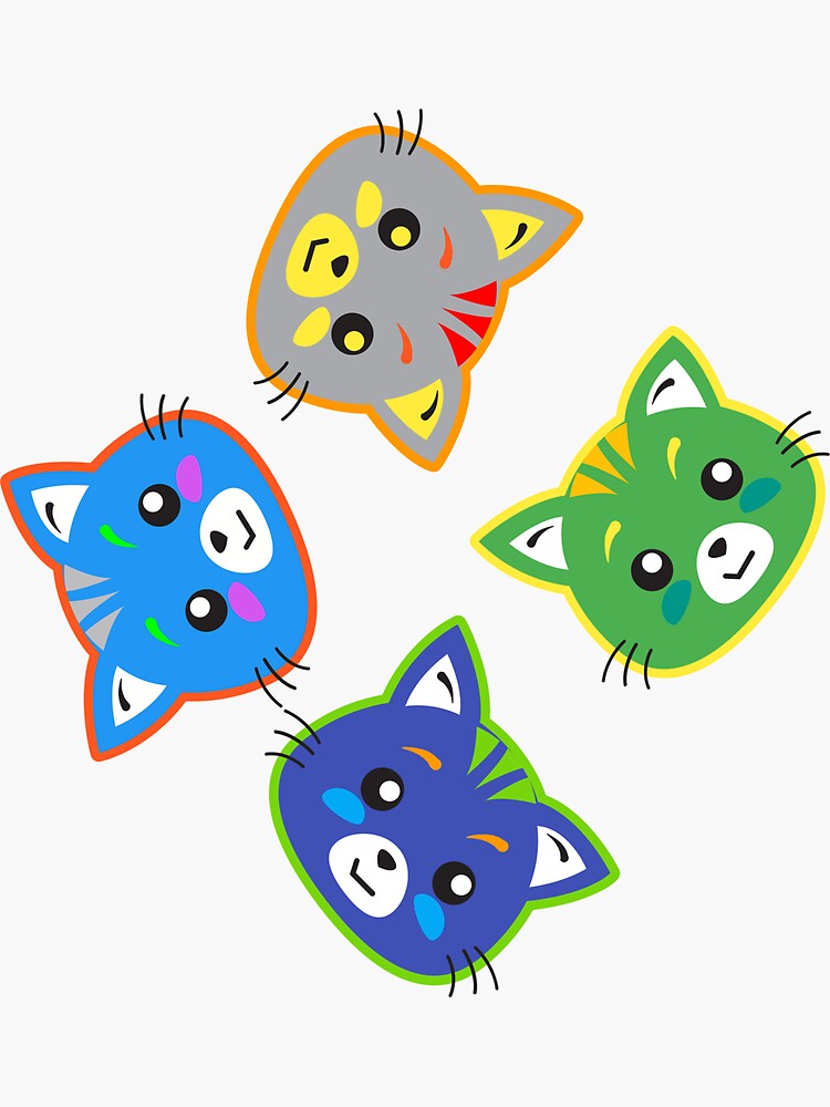 "Cute Cats" Sticker for Sale by Milan-Bhatta | Redbubble