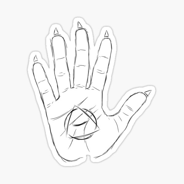 "Therian ThetaDelta in hand outline" Sticker for Sale by ...