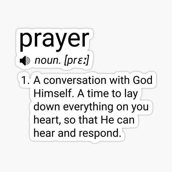 "Prayer - Definition" Sticker for Sale by TheLionTheLamb | Redbubble