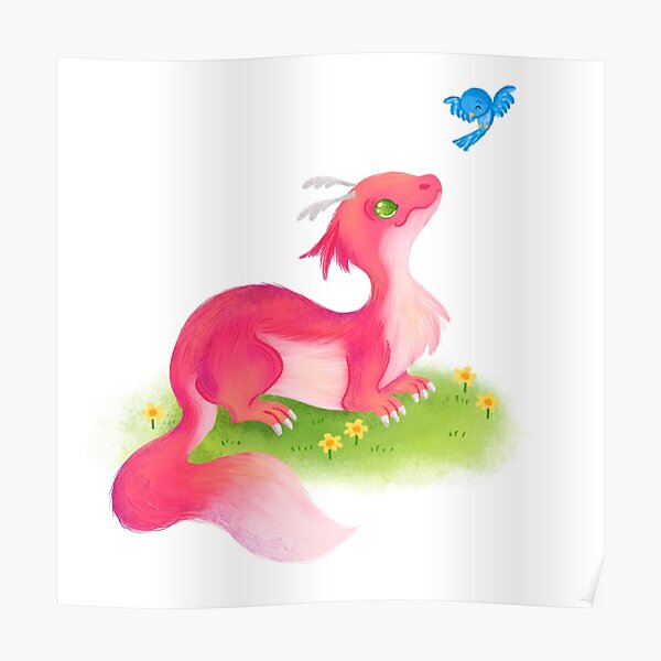 "Cute furry Dragon" Poster for Sale by Gnoppoletta | Redbubble