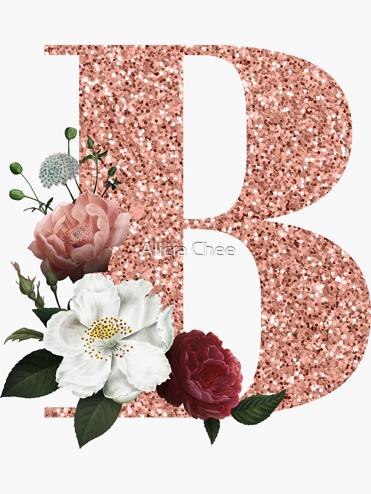 "Rose Gold Letter B" Sticker by NiftyTrinket | Redbubble