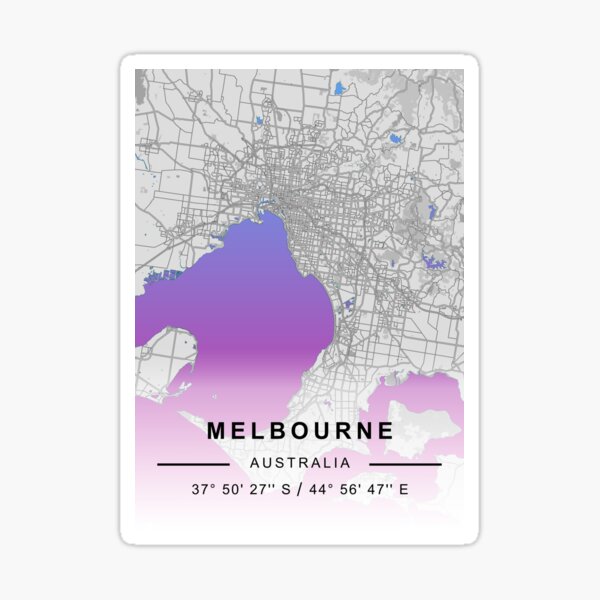 "MELBOURNE CİTY ROAD MAP POSTER" Sticker for Sale by rashadat | Redbubble