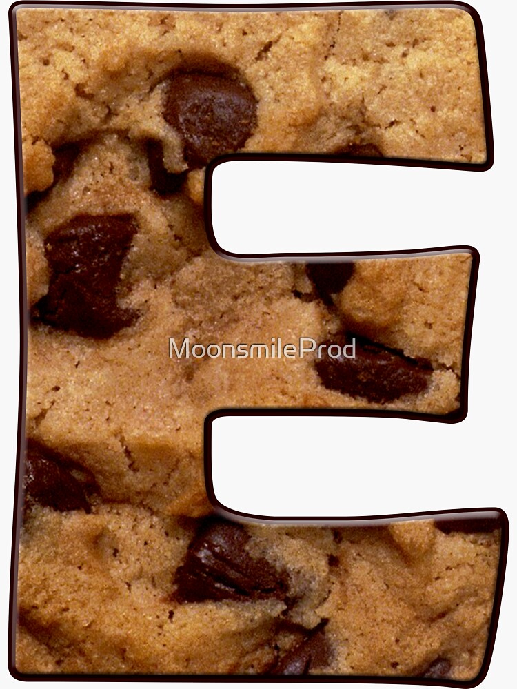 "Chocolate Chip Cookie Capital Letter E" Sticker for Sale by ...
