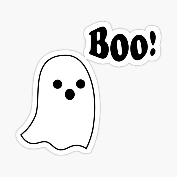 "Boo! Halloween Ghost Design Mask (Yellow)" Sticker for Sale by pipsta ...