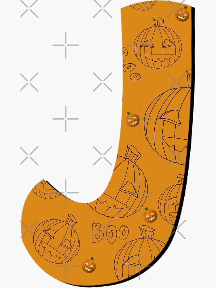 "J-Halloween letter " Sticker for Sale by digitalkris | Redbubble