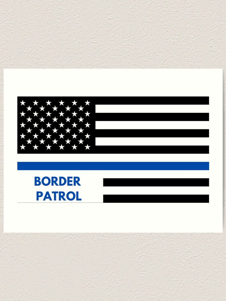 "Thin blue line US flag - Border patrol" Art Print by StejskyCZ | Redbubble