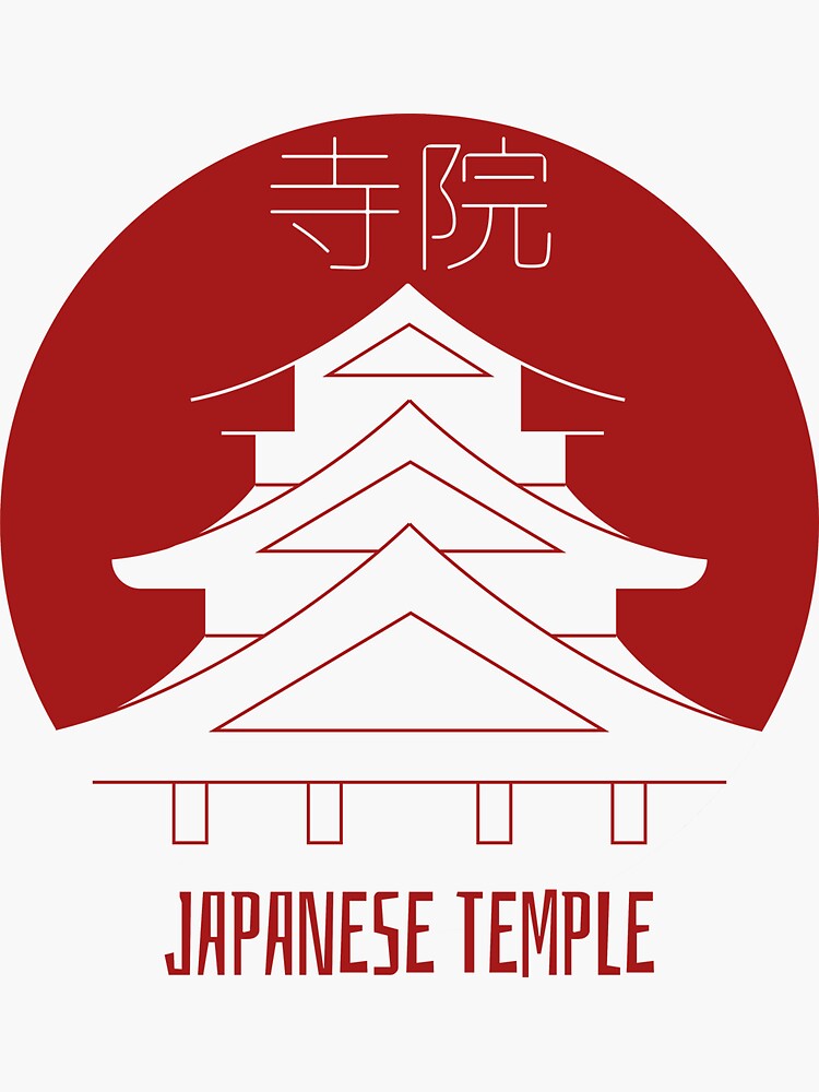 "Japanese Temples Design" Sticker by Artenas | Redbubble