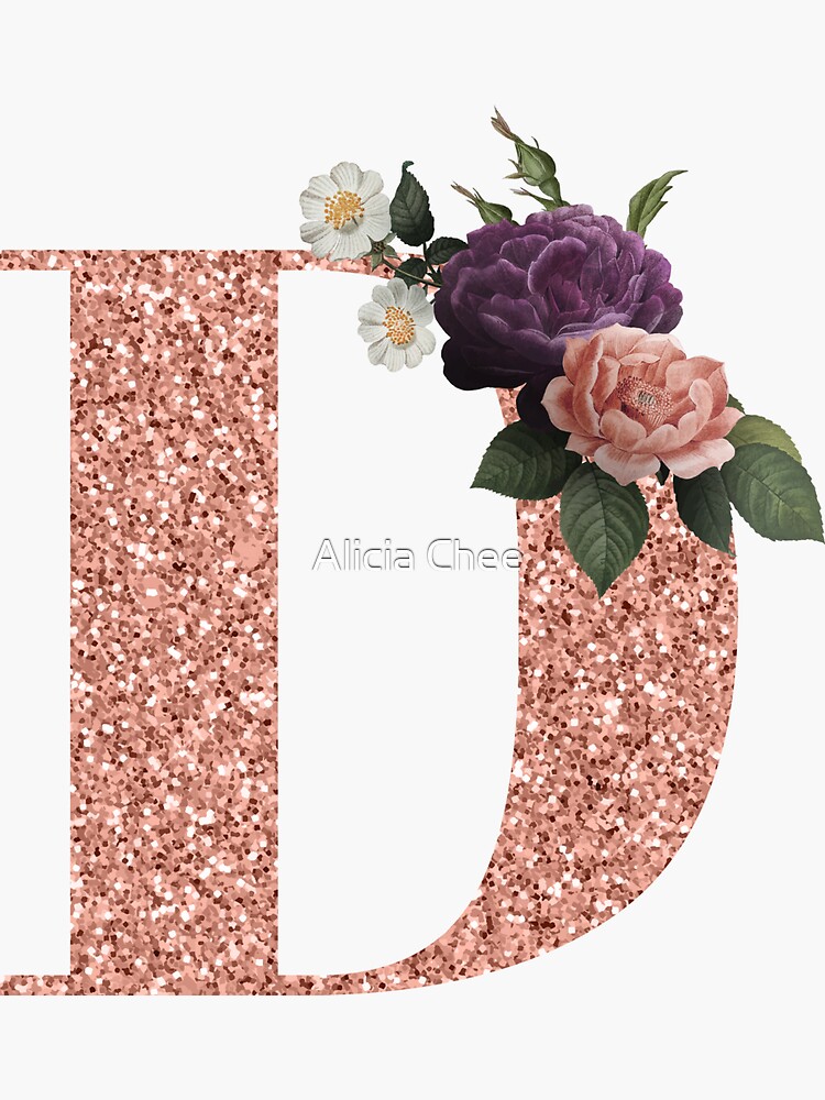 "Rose Gold Letter D" Sticker for Sale by NiftyTrinket | Redbubble