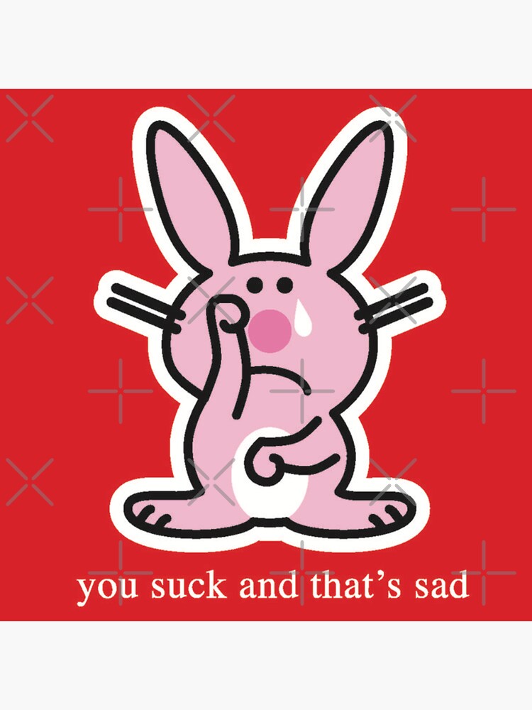 "Happy bunny" Sticker for Sale by prettyuglyangel | Redbubble