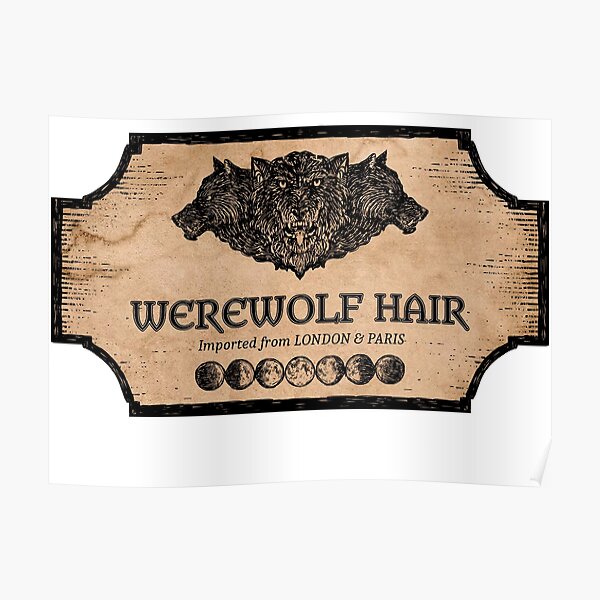 "Label: Werewolf Hair for halloween potions" Poster by LTC-ART | Redbubble
