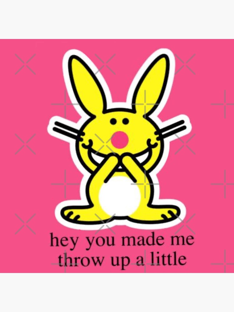 "Happy bunny " Sticker for Sale by prettyuglyangel | Redbubble