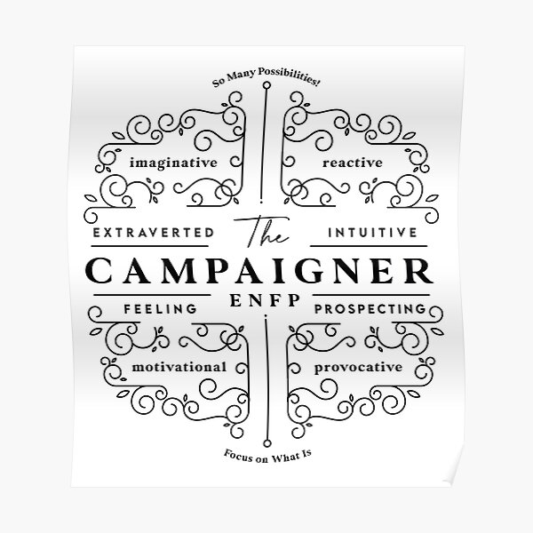"ENFP Campaigner Personality type traits MBTI" Poster by Bless-Up-Store ...