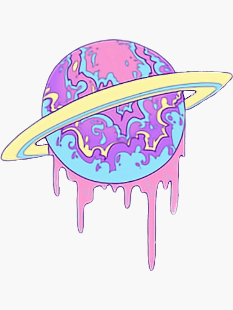 ""Drippy Saturn"" Sticker for Sale by mercuryxapparel | Redbubble
