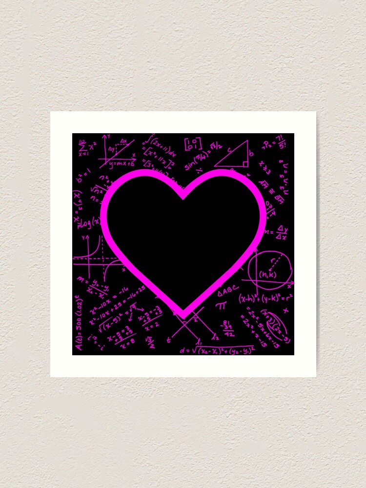 Lámina artística «Amo el diseño de corazón rosa de matemáticas con ...