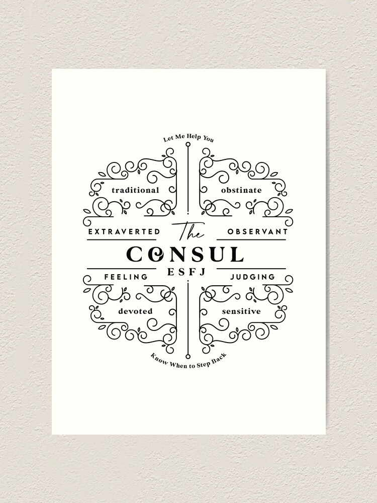 "ESFJ Consul Personality type traits MBTI" Art Print by Bless-Up-Store ...