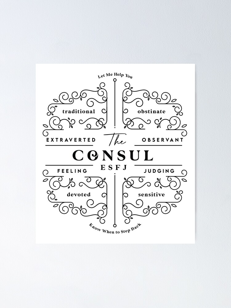 "ESFJ Consul Personality type traits MBTI" Poster by Bless-Up-Store ...