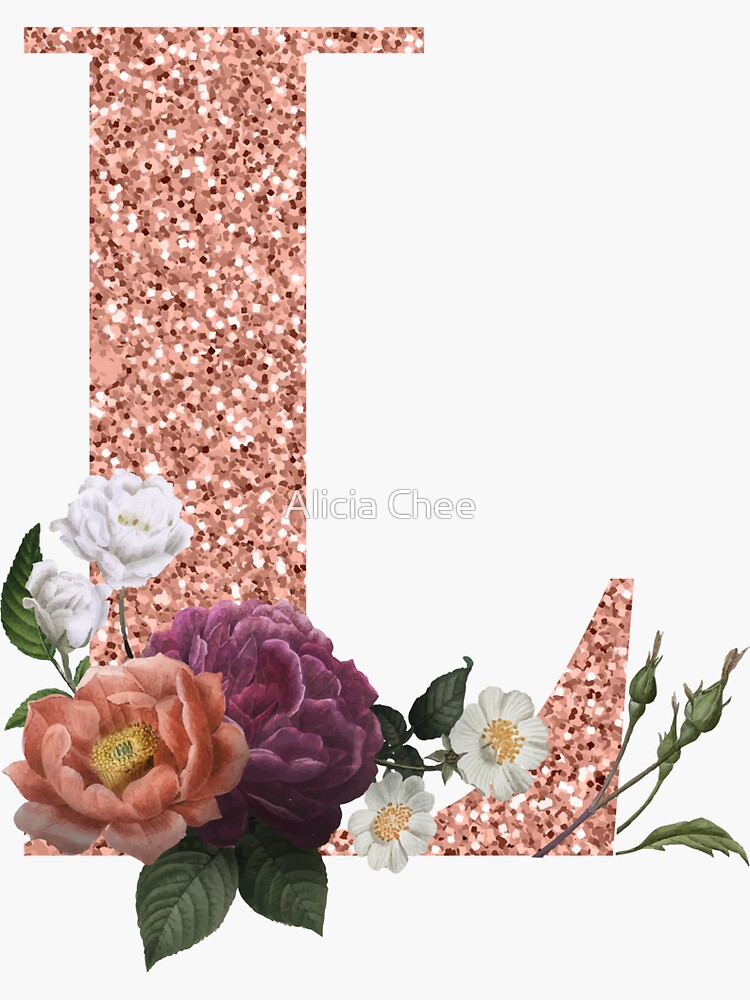 "Rose Gold Letter L" Sticker for Sale by NiftyTrinket | Redbubble