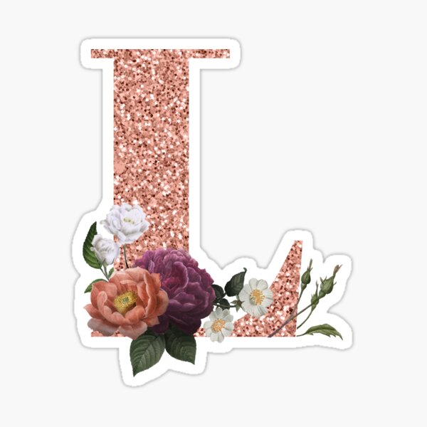 "Rose Gold Letter L" Sticker for Sale by NiftyTrinket | Redbubble