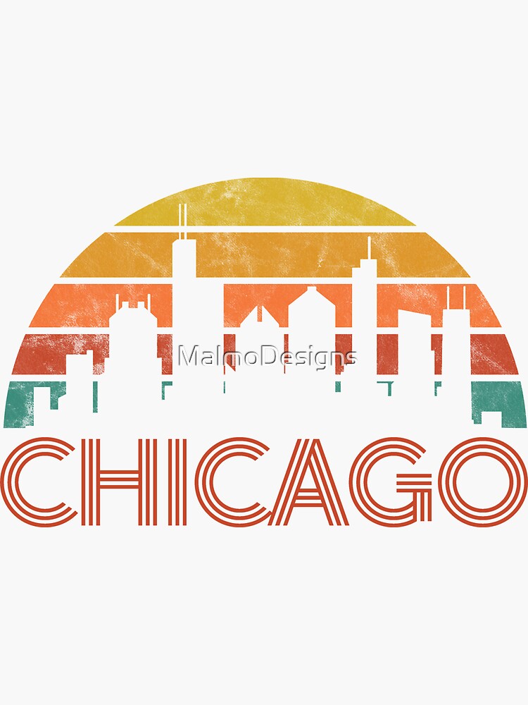 "Vintage Retro Chicago Design" Sticker for Sale by MalmoDesigns | Redbubble