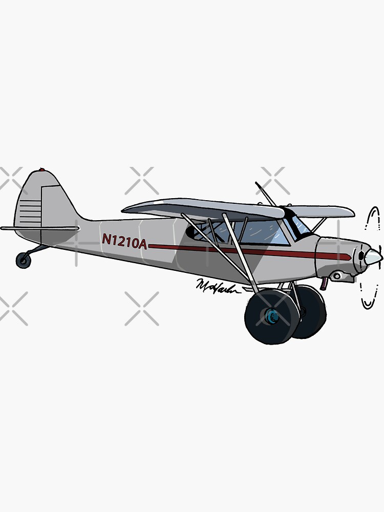 "Red and Grey Piper Cub" Sticker for Sale by Statepallets | Redbubble