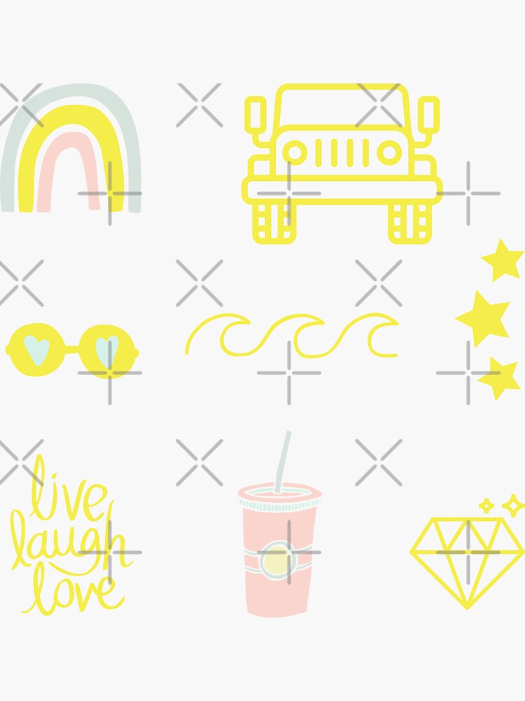 "Yellow Aesthetic Cute VSCO Pack" Sticker by kambamdesigns | Redbubble