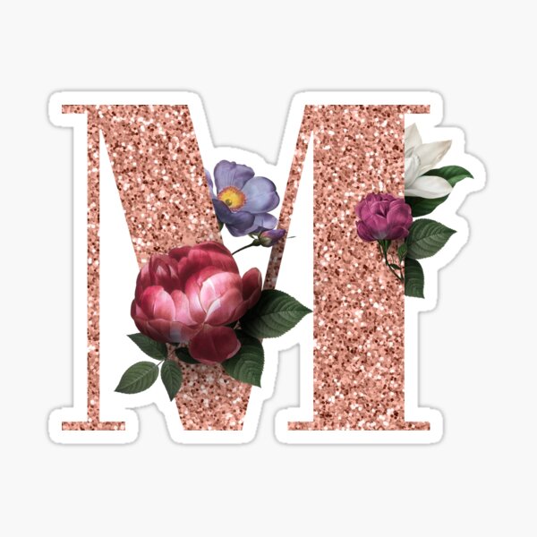 "Rose Gold Letter M" Sticker for Sale by NiftyTrinket | Redbubble