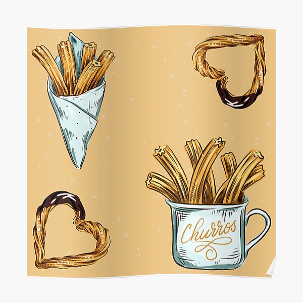 "Typical Churros and Chocolate Pattern" Poster by KauzSL | Redbubble