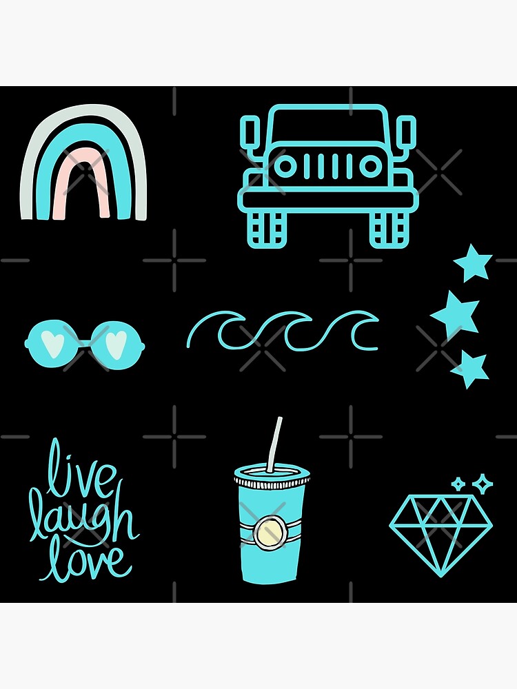 "Teal Aesthetic Cute VSCO Pack" Poster for Sale by kambamdesigns ...