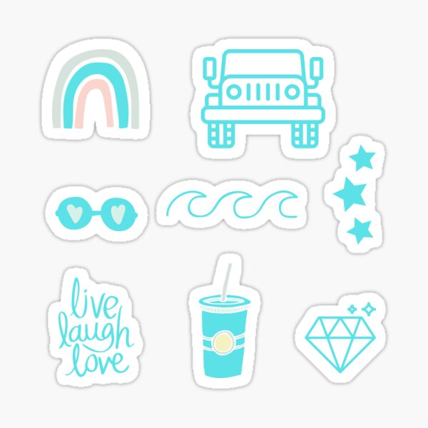 "Teal Aesthetic Cute VSCO Pack" Sticker by kambamdesigns | Redbubble