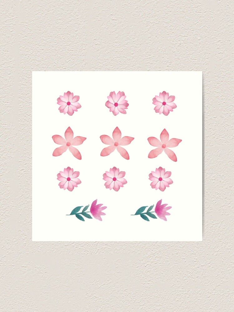 "Pink Flowers Soft Girl Aesthetic VSCO Sticker Pack" Art Print by ...