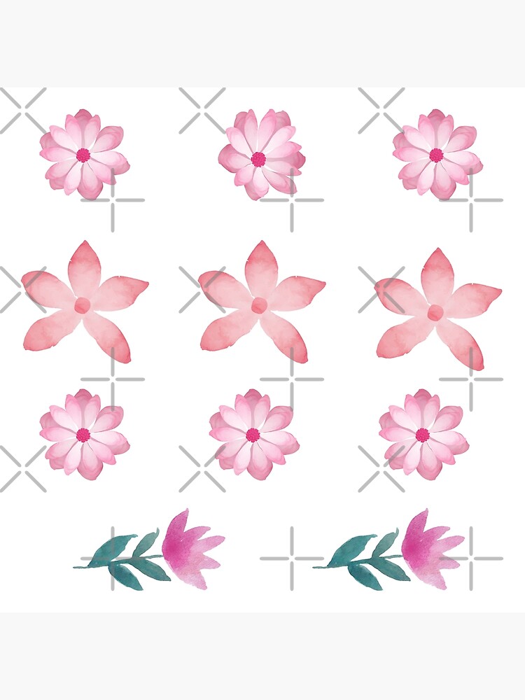 "Pink Flowers Soft Girl Aesthetic VSCO Sticker Pack" Art Print by ...