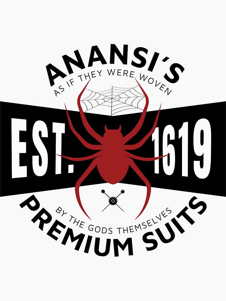 "Anansi Premium Suits American Gods Fan Brand" Sticker by mamasamaess ...