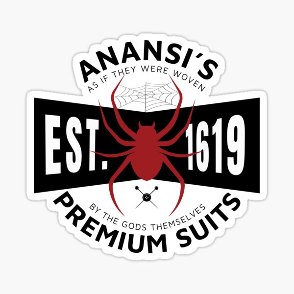 "Anansi Premium Suits American Gods Fan Brand" Sticker by mamasamaess ...