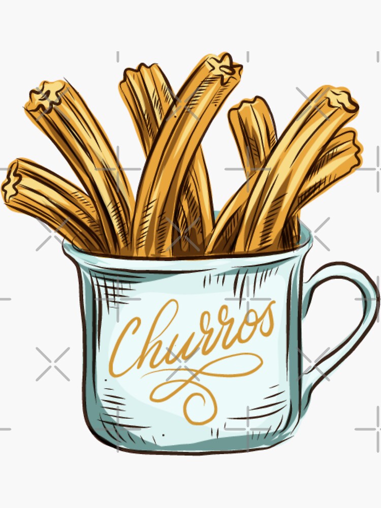 "Cute Cup of Churros" Sticker by KauzSL | Redbubble