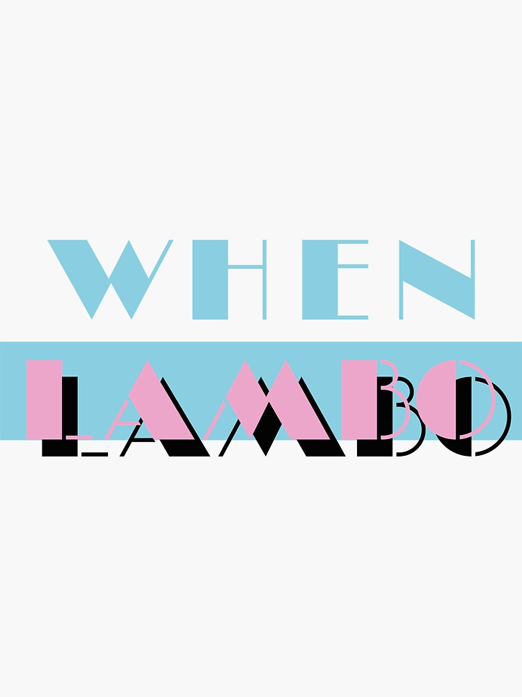 "When Lambo - Bitcoin meme Logo Miami Vice Style" Sticker for Sale by ...