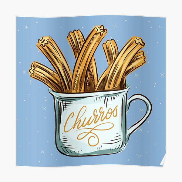 "Cute Cup of Churros" Poster for Sale by KauzSL | Redbubble