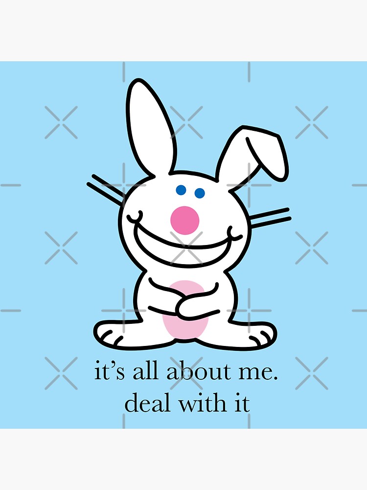 "Happy bunny " Sticker for Sale by prettyuglyangel | Redbubble